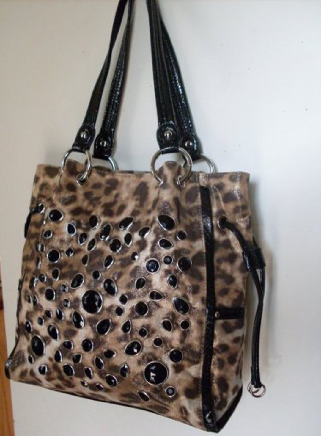Purse Bags Vintage Leopard Jeweled Thewarehouseshelf Purses Leopard ...