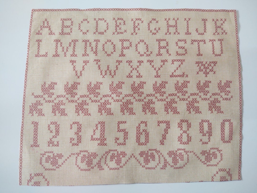 X Stitch Redwork Sampler Thewarehouseshelf Redwork Vintage Sampler - Etsy