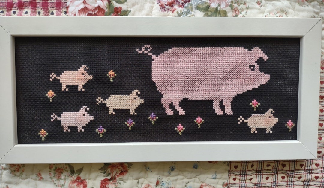 Xstitch Piggie Sampler Thewarehouseshelf Xstitch Piggie Sampler - Etsy