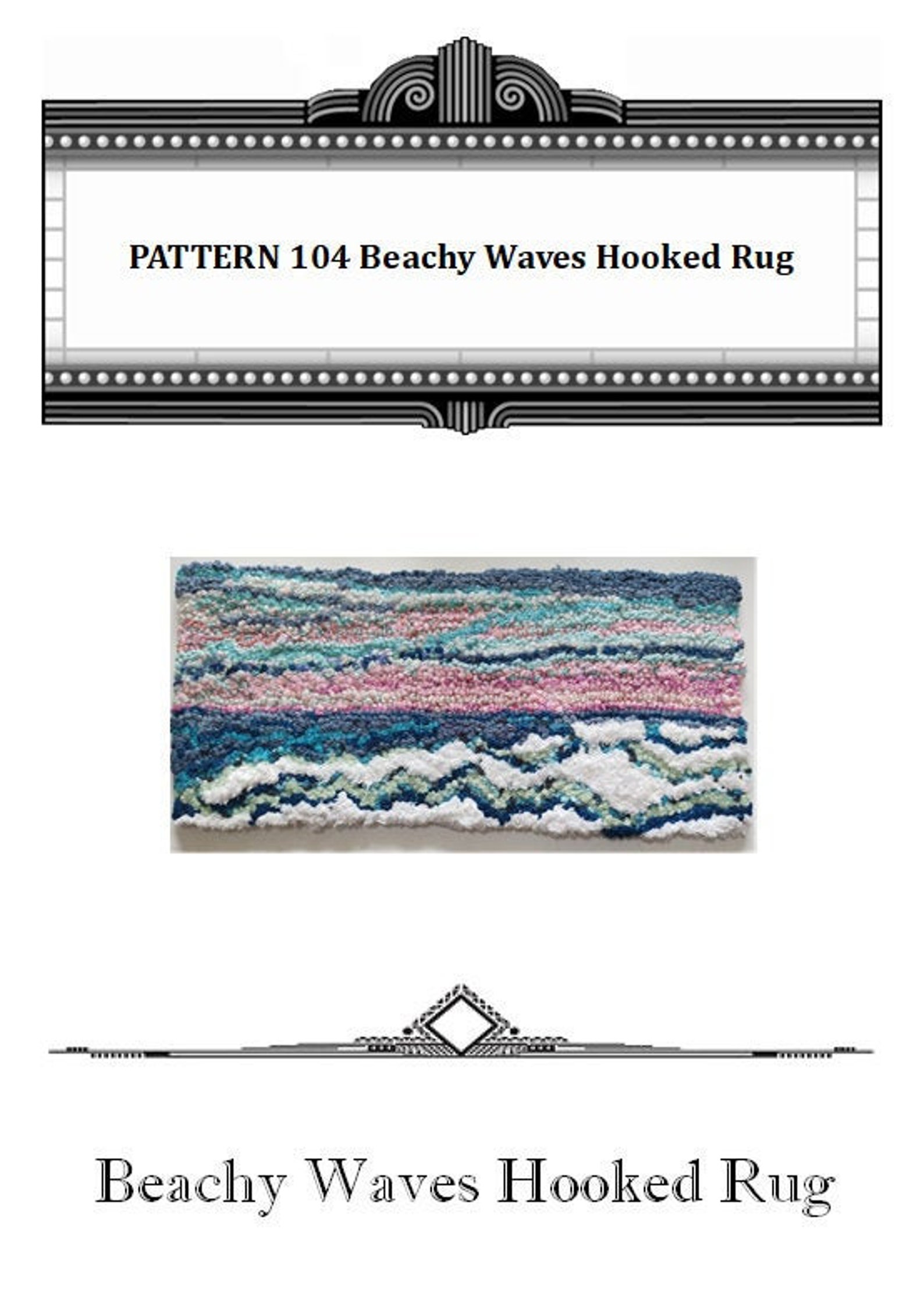 Hooked Rug Beach Scene PDF PATTERN Only Thewarehouseshelf Hooked Rug ...