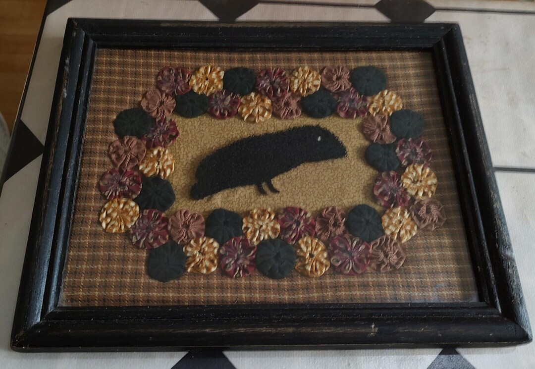 Hooked Rug Crow Framed Thewarehouseshelf Framed Crow Hooked Rug - Etsy