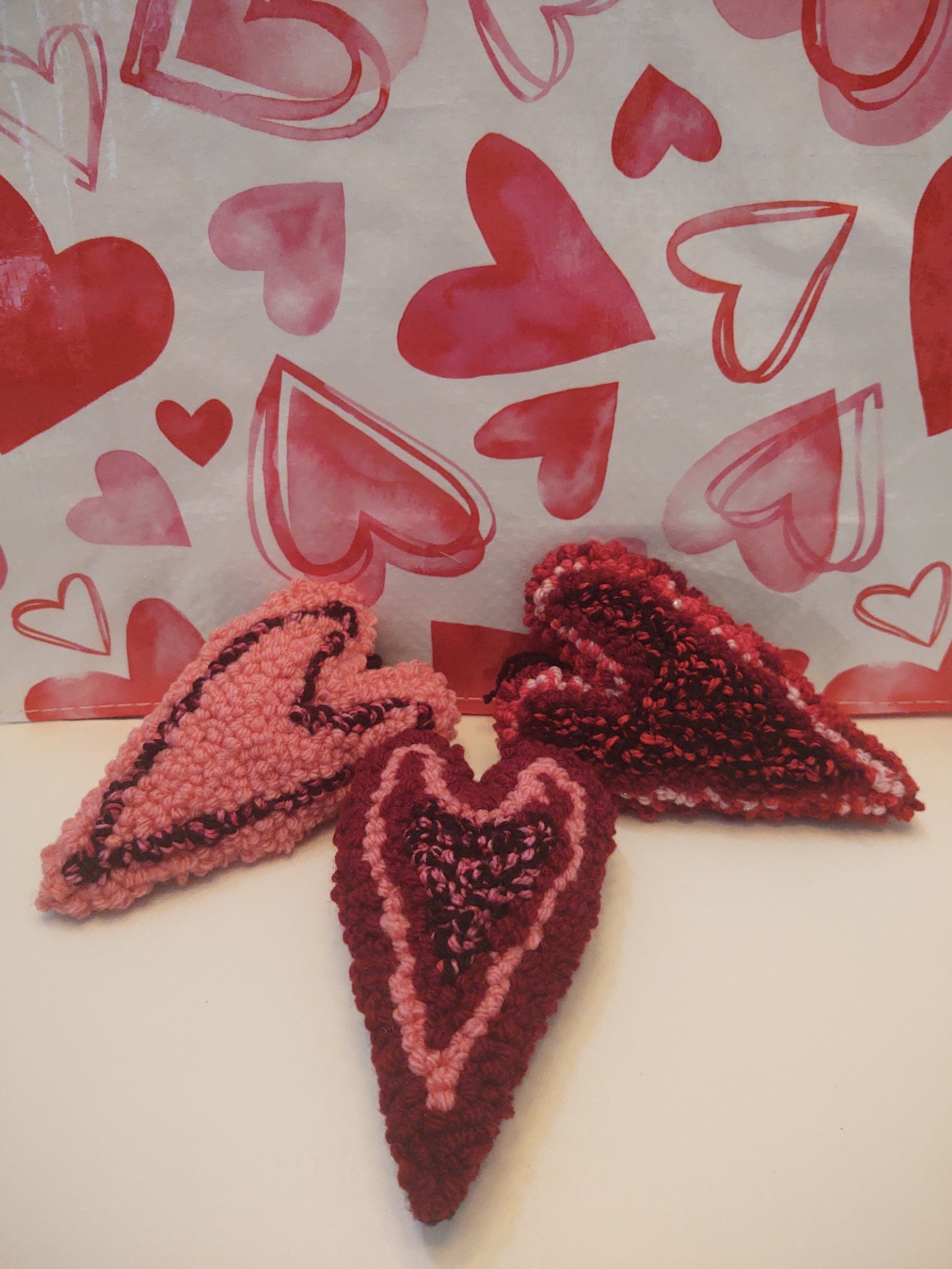 Hooked Hearts Set of 3 Thewarehouseshelf Set of 3 Hooked Hearts - Etsy