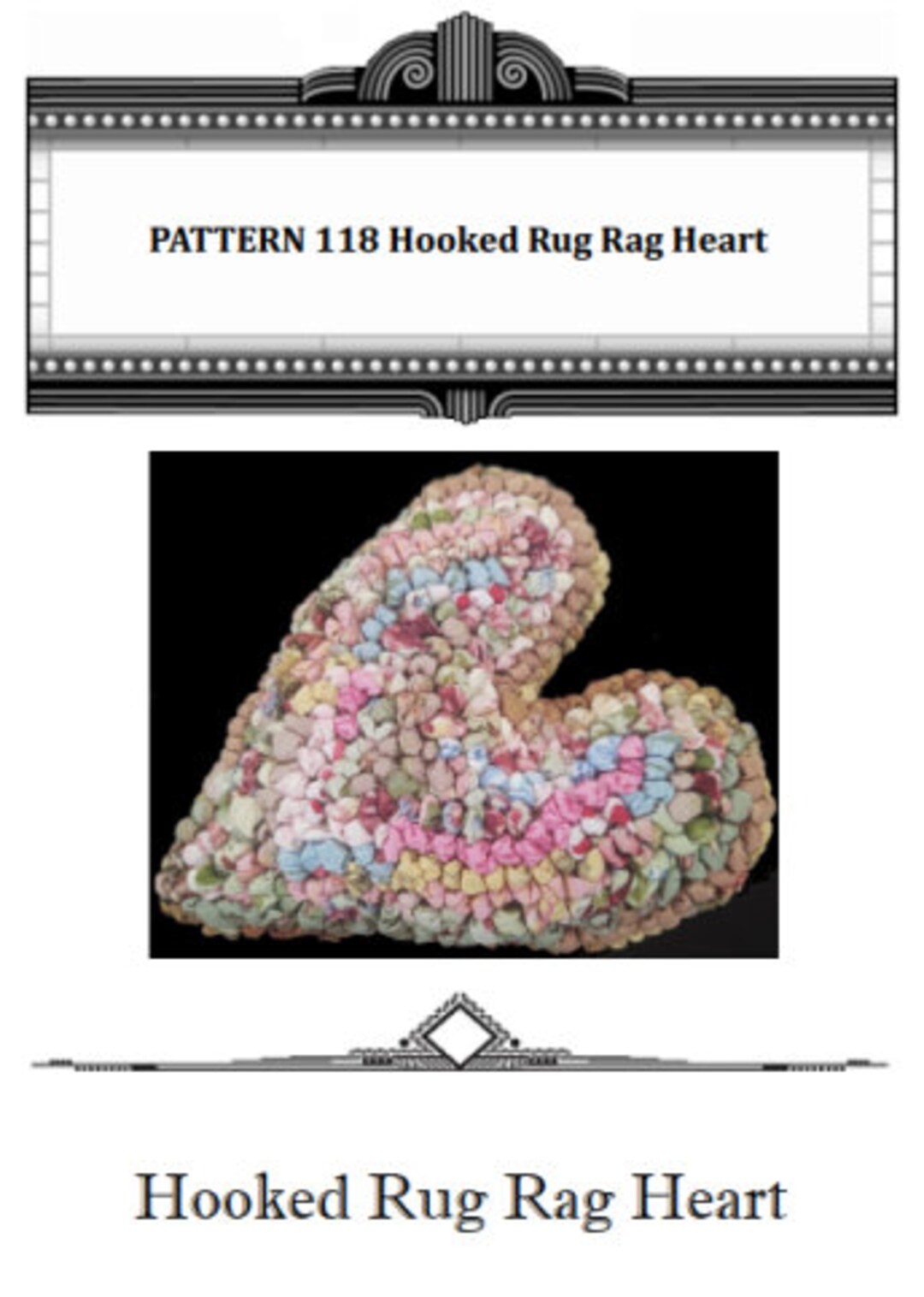 Rag Hooked Heart PDF Pattern Only Thewarehouseshelf Rag Hooked Rug ... Rag Hooked Heart PDF Pattern Only Thewarehouseshelf Rag Hooked Rug ...