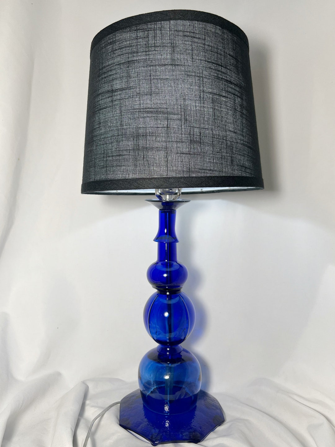 Handmade Recycled "cobalt is King" Table Lamp - Etsy