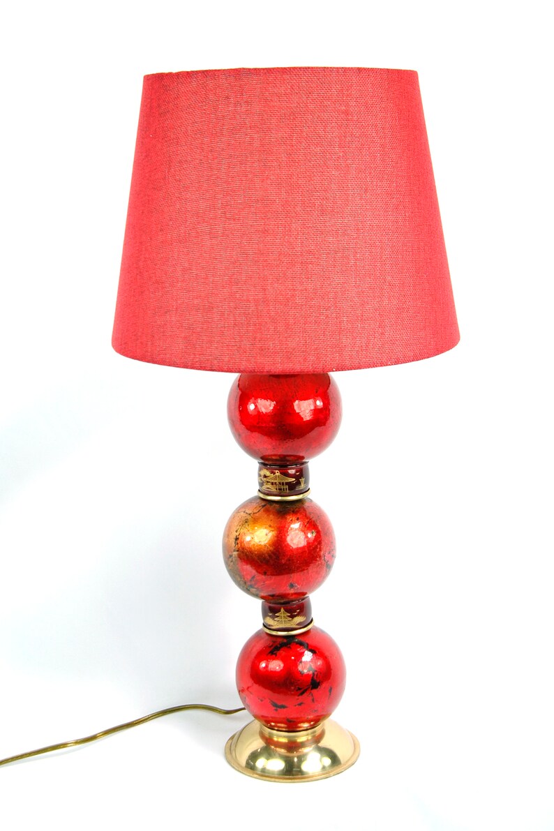 Recycled Red Balls Table Lamp pair - Etsy