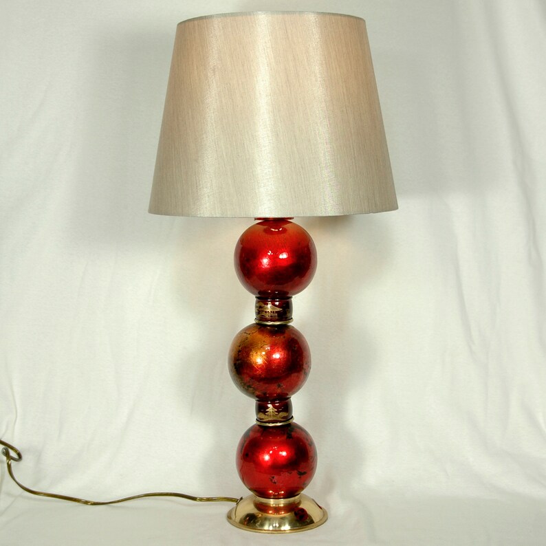 Recycled Red Balls Table Lamp pair - Etsy
