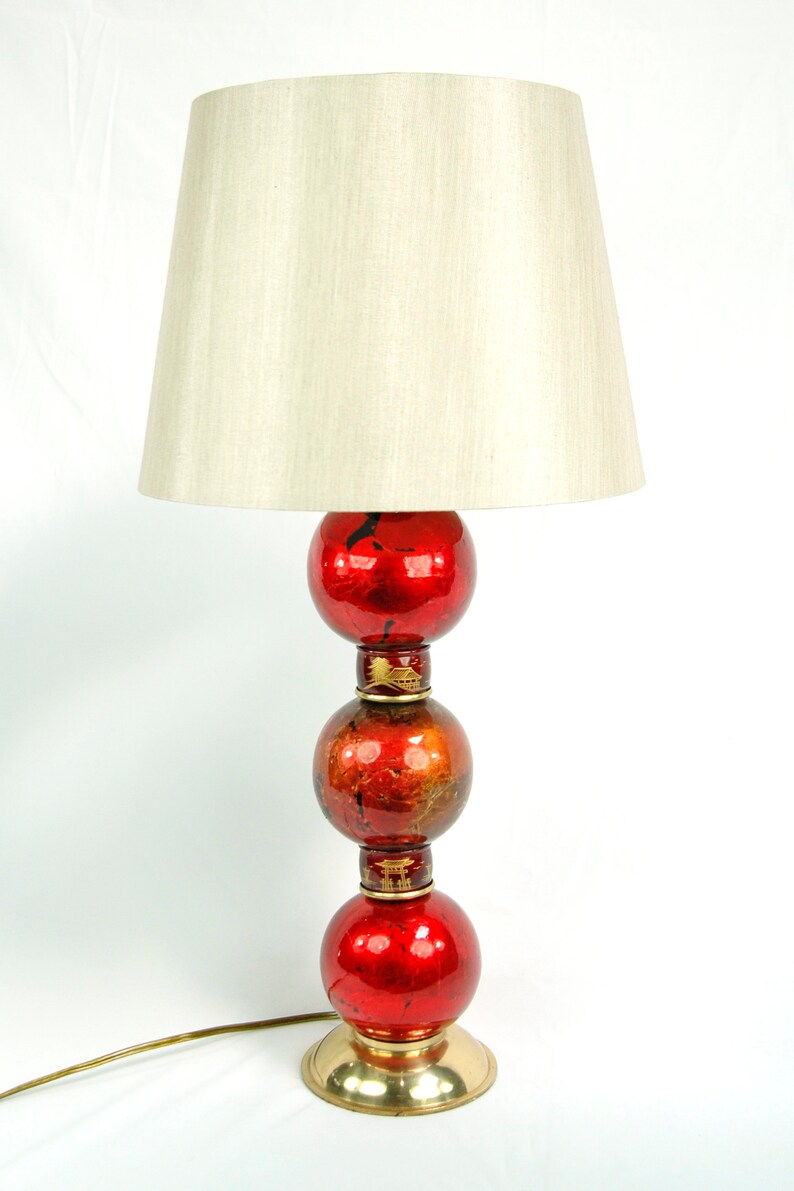Recycled Red Balls Table Lamp pair - Etsy