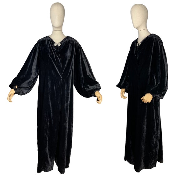 Original 1930’s Black Velvet Opera Coat by Peter Jone… - Gem