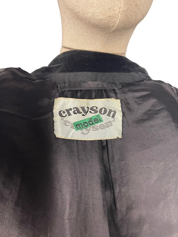 Original 1940's Crayson Model Black Fitted Jacket Cov… - Gem