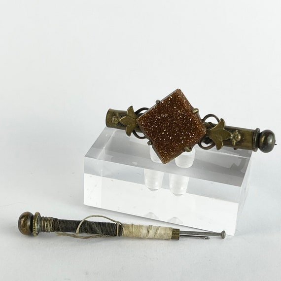 Antique Victorian Pretty and Practical Goldstone and … - Gem