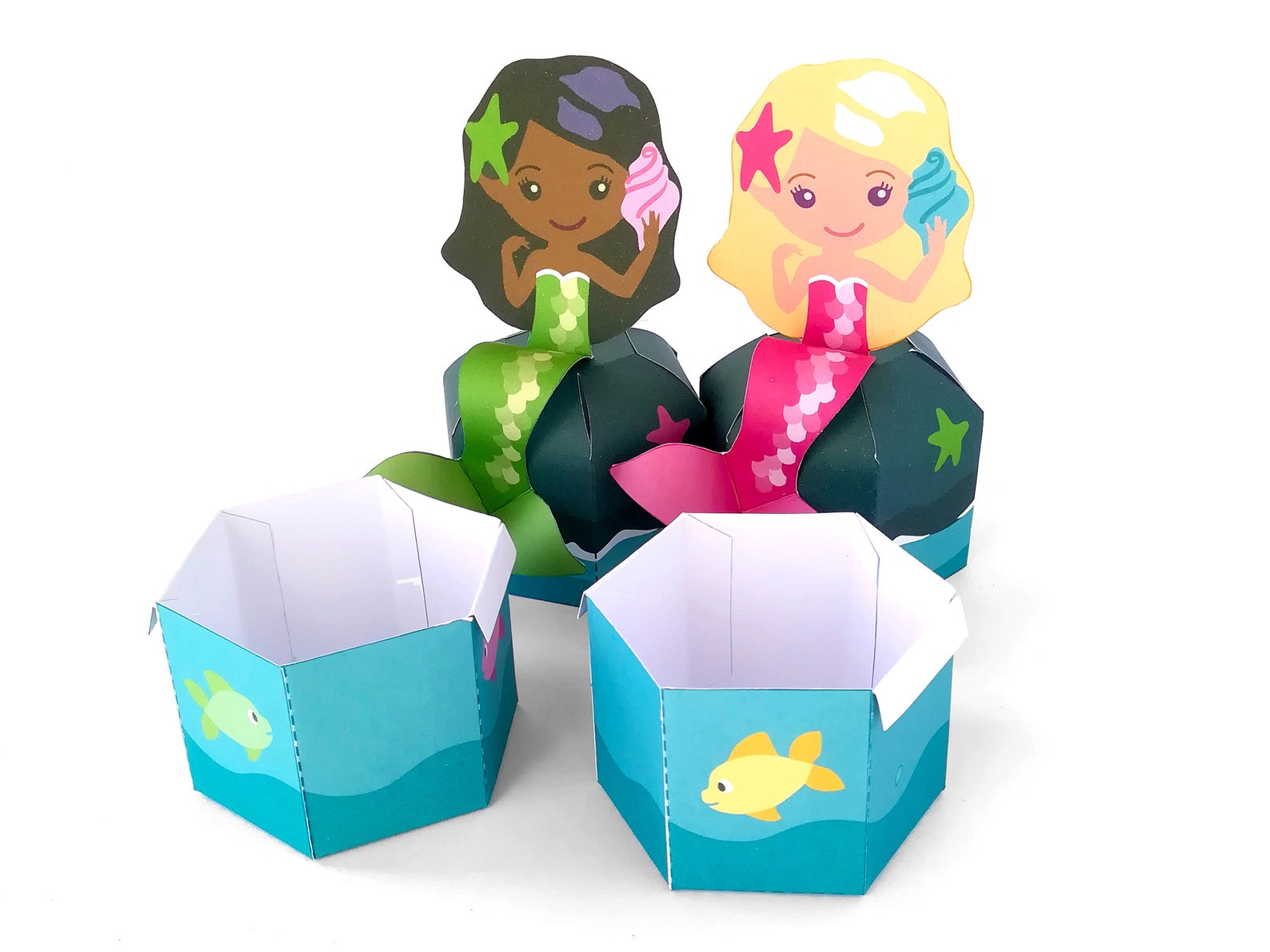 Printable Mermaid Favor Box Instant Download - Etsy