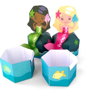 Printable Mermaid Favor Box, Instant Download - Etsy