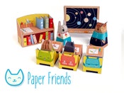 Printable Papercraft Kit, Floral Teaset, DIY Paper Toy, Coloring Craft ...