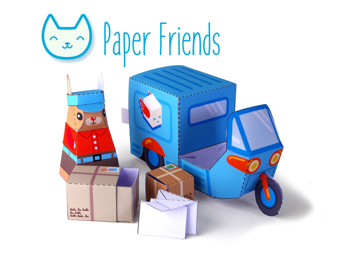 DIY Papercraft Kit, Postman Playset, Pdf Paper Toy, Instant Download - Etsy