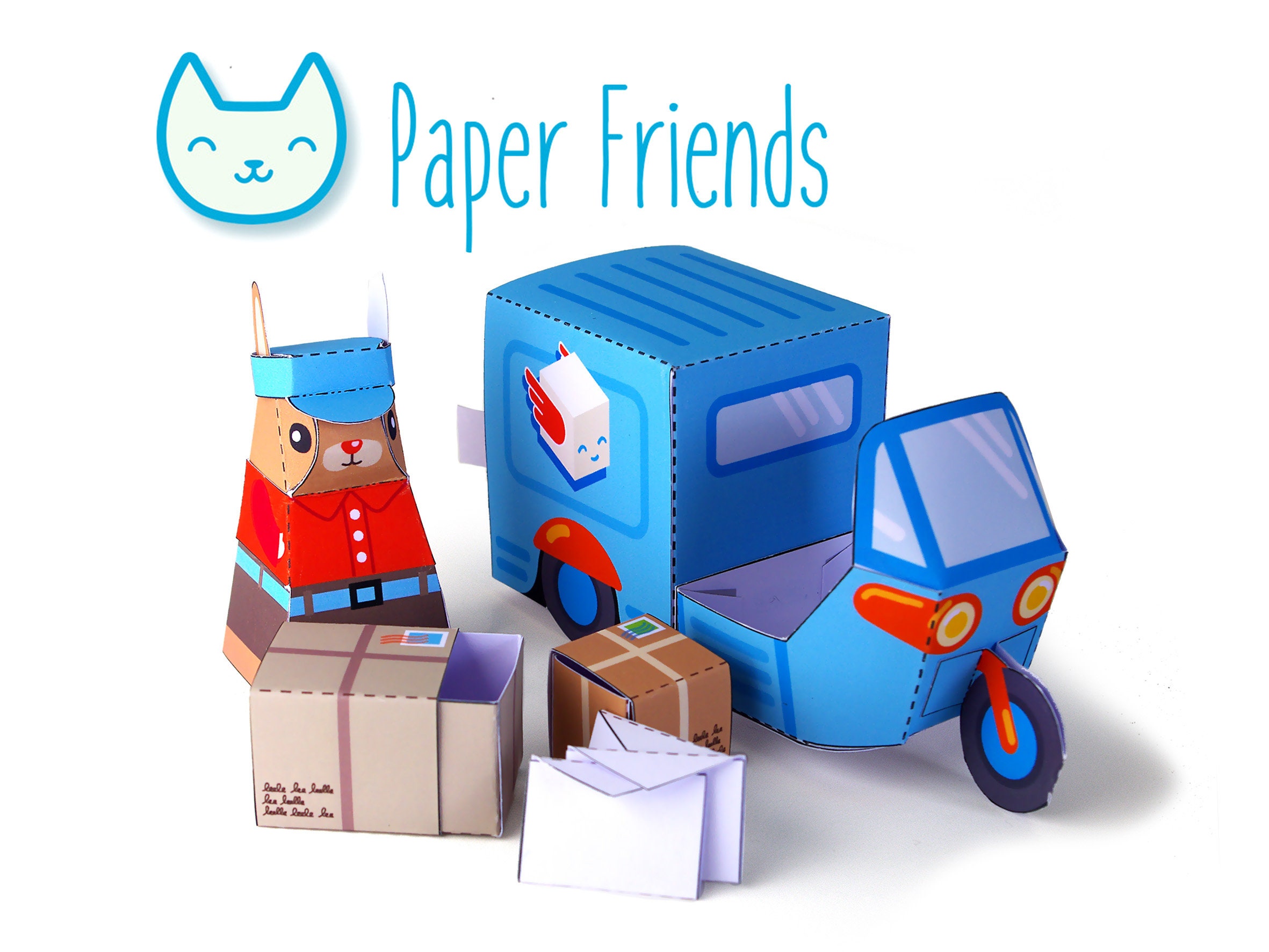 DIY Papercraft Kit Postman Playset Pdf Paper Toy Instant | Etsy Canada