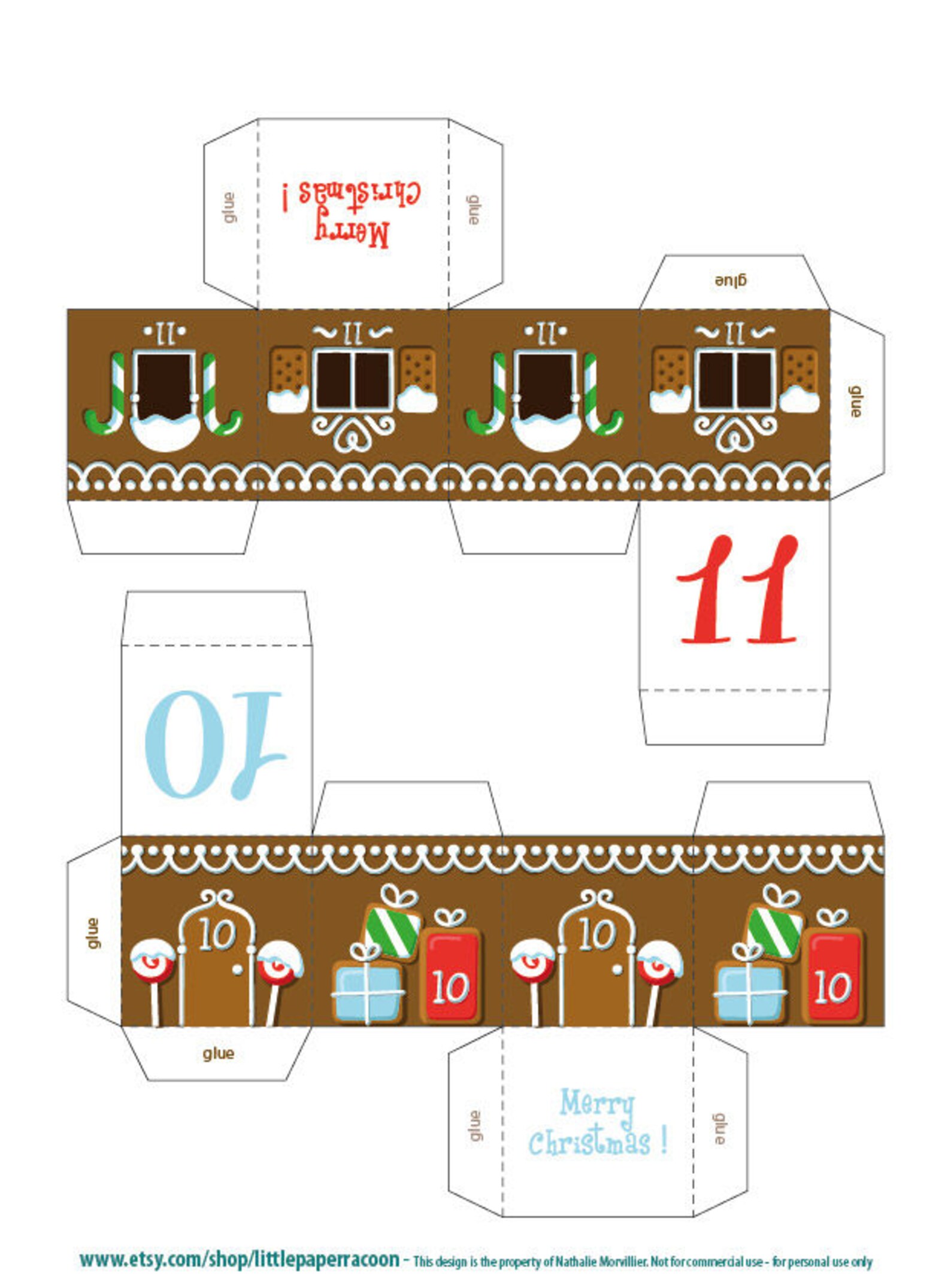 Printable Advent Calendar Gingerbread Village Christmas - Etsy