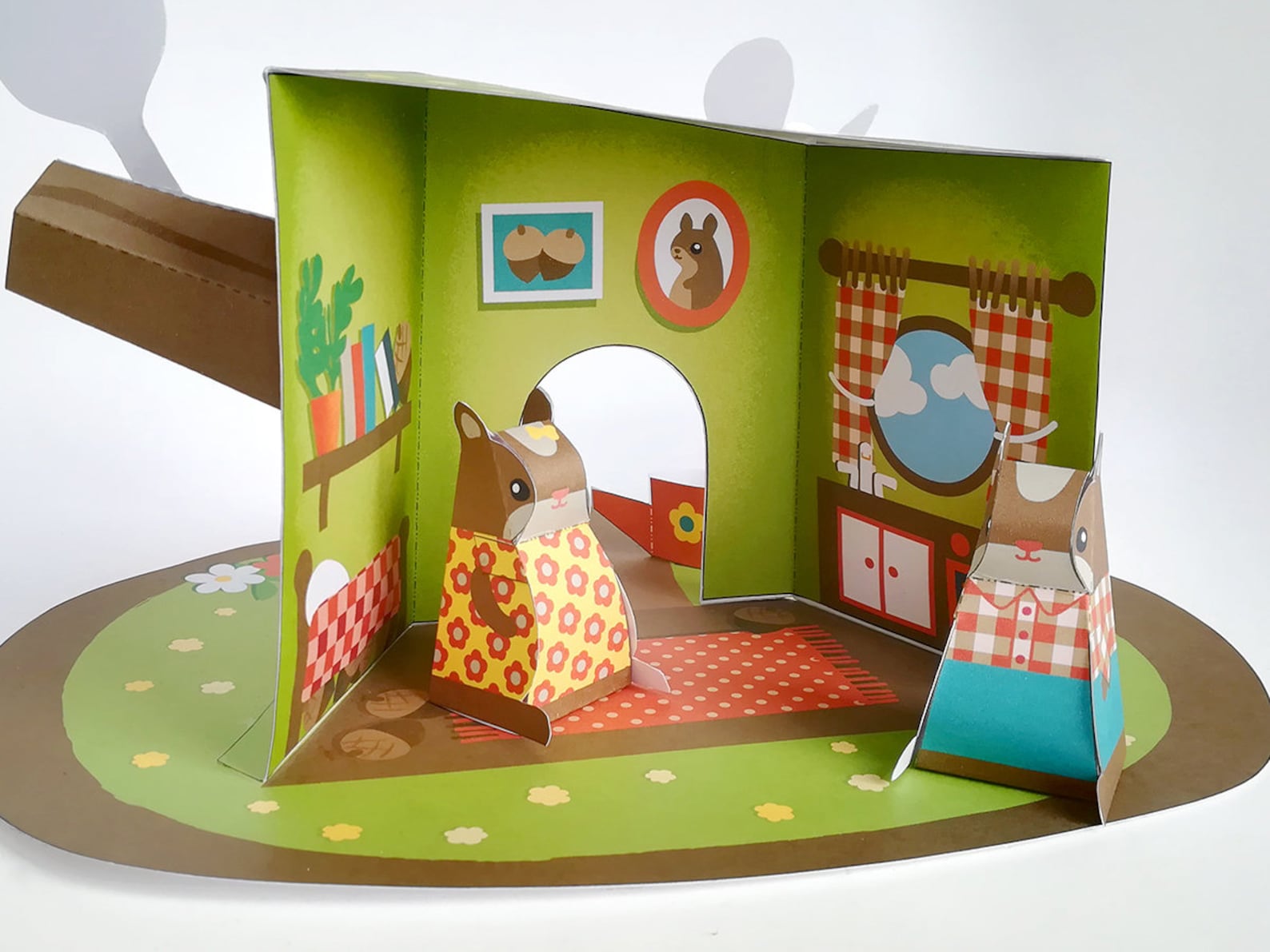 DIY Paper Toy Squirrel Playset DIY Papercraft Kit Treehouse - Etsy