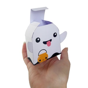 Printable Halloween Favor Box, Ghost Paper Craft Kit, DIY Instant ...