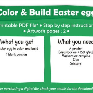 DIY Easter Egg Color and Build, Printable Craft - Etsy