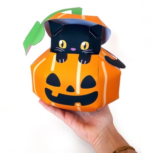 Printable DIY Cat and Pumpkin Halloween Decor - Etsy