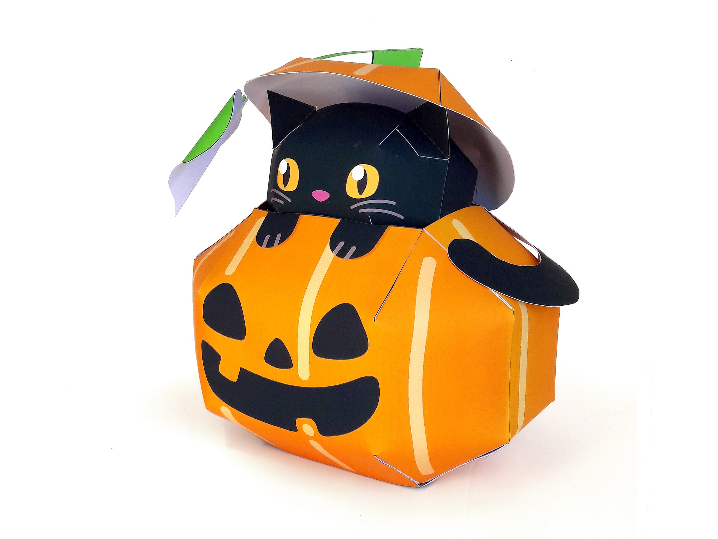 Printable DIY Cat and Pumpkin Halloween Decor - Etsy