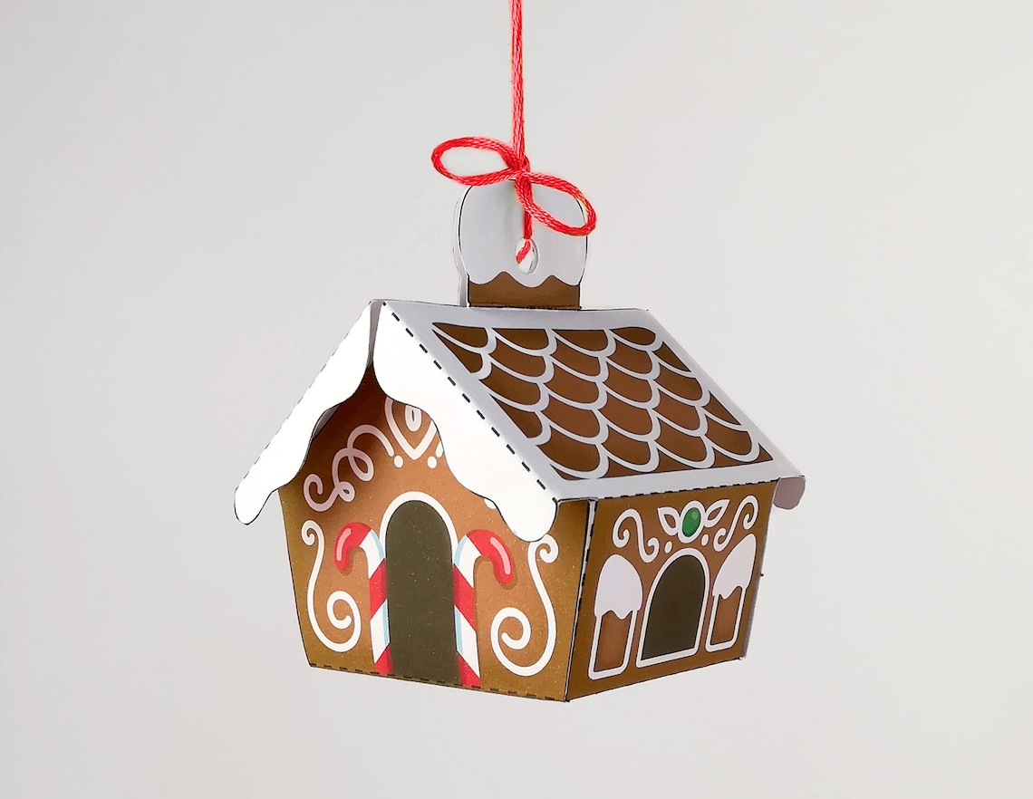 Printable Ornament Gingerbread House Christmas Decor Direct - Etsy