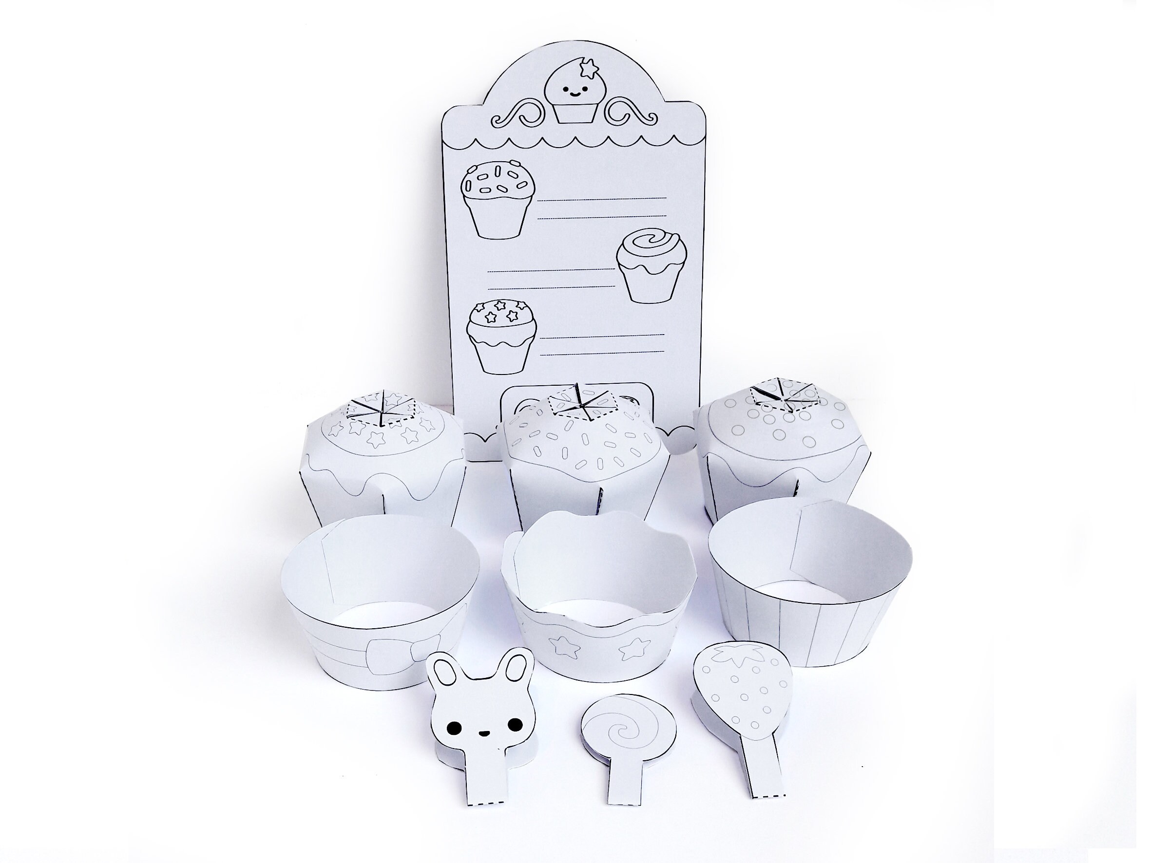 Color & Build Cupcake Shop Playset, Instant Download - Etsy