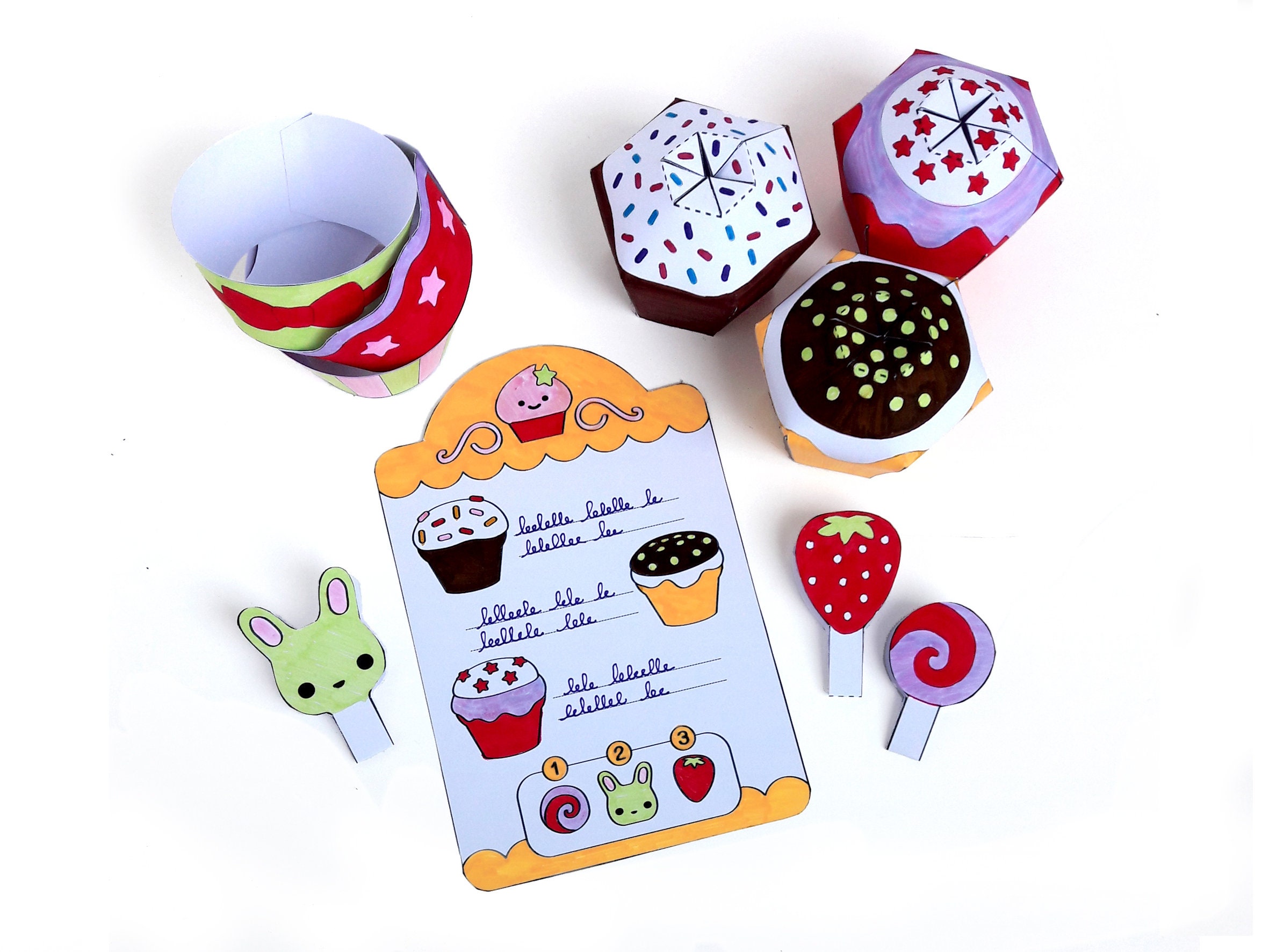 Color & Build Cupcake Shop Playset, Instant Download - Etsy