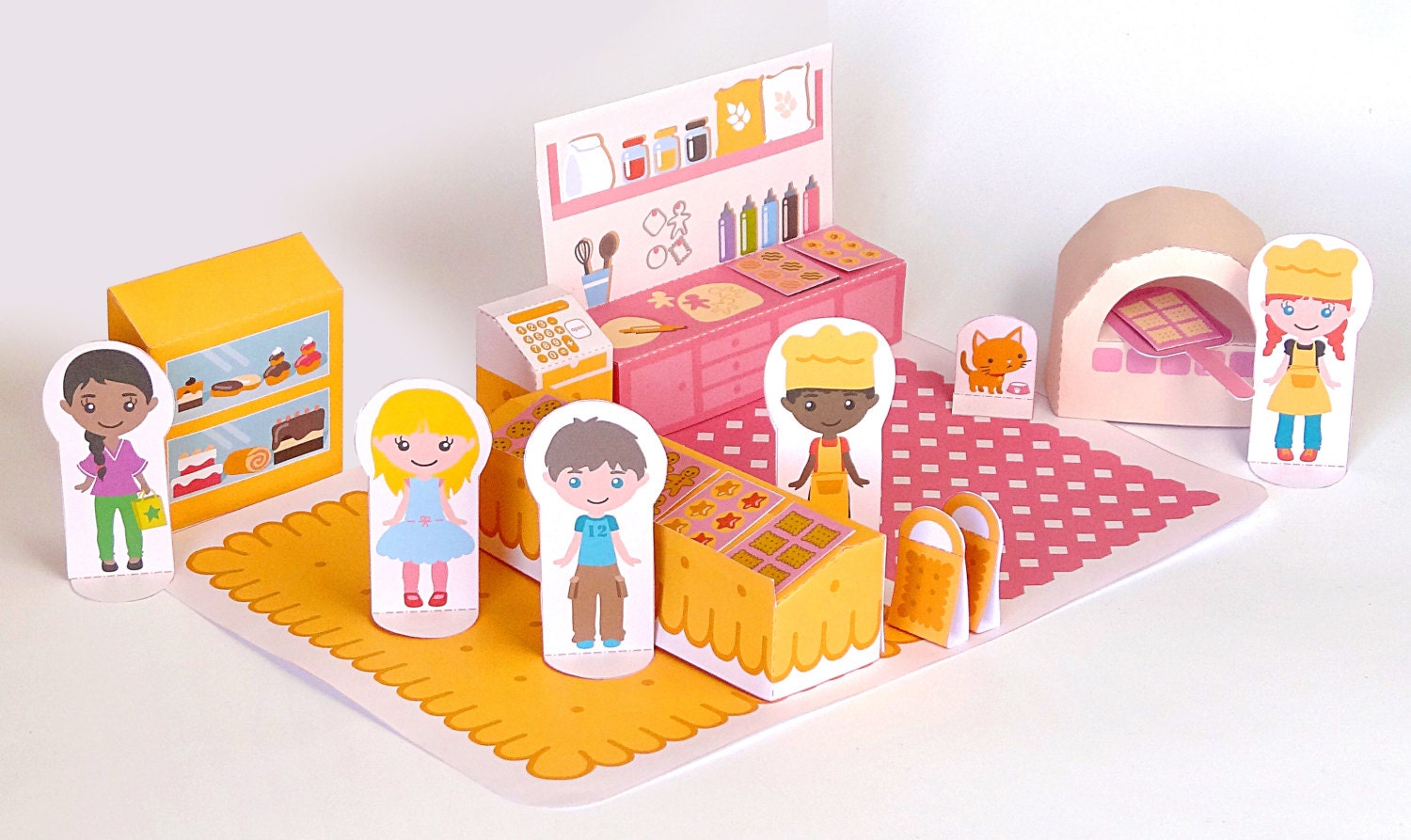 DIY Paper Toy Cookie Shop Playset DIY Papercraft Kit Paper - Etsy