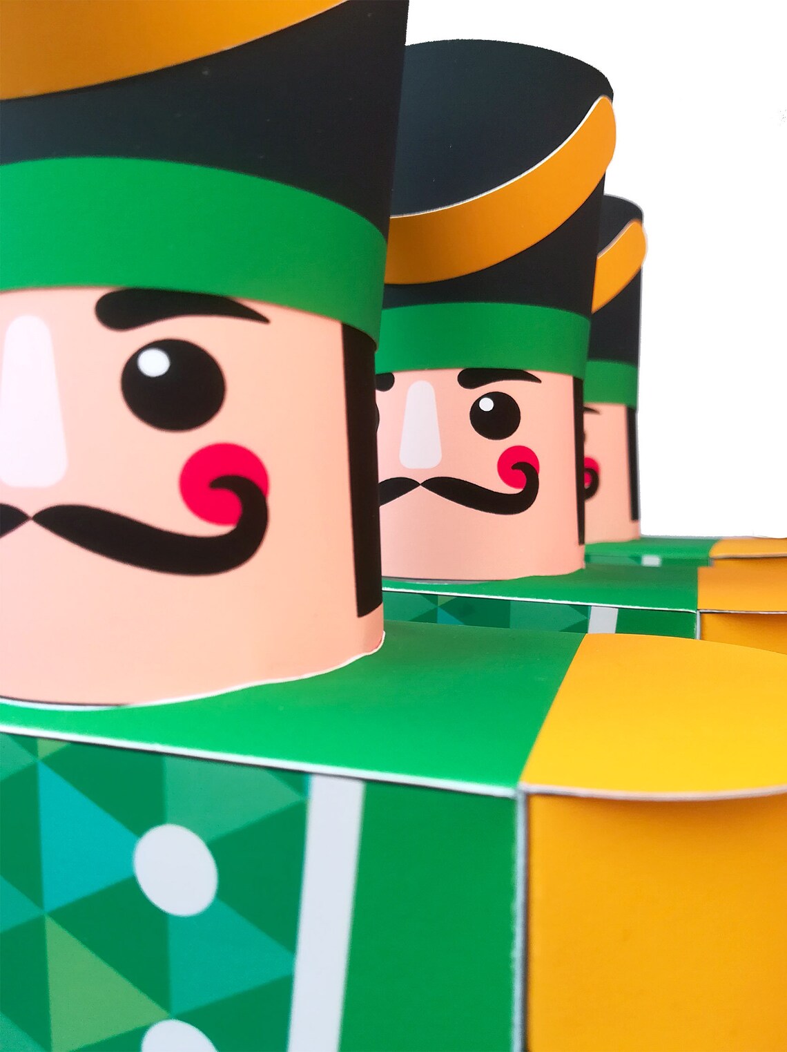 Nutcracker Favor Box, Printable Decoration, Diy Christmas Decor, Green ...