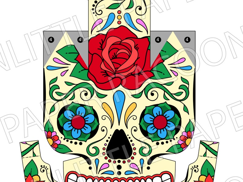 DIY Skull Dia De Los Muertos Paper Craft - Etsy