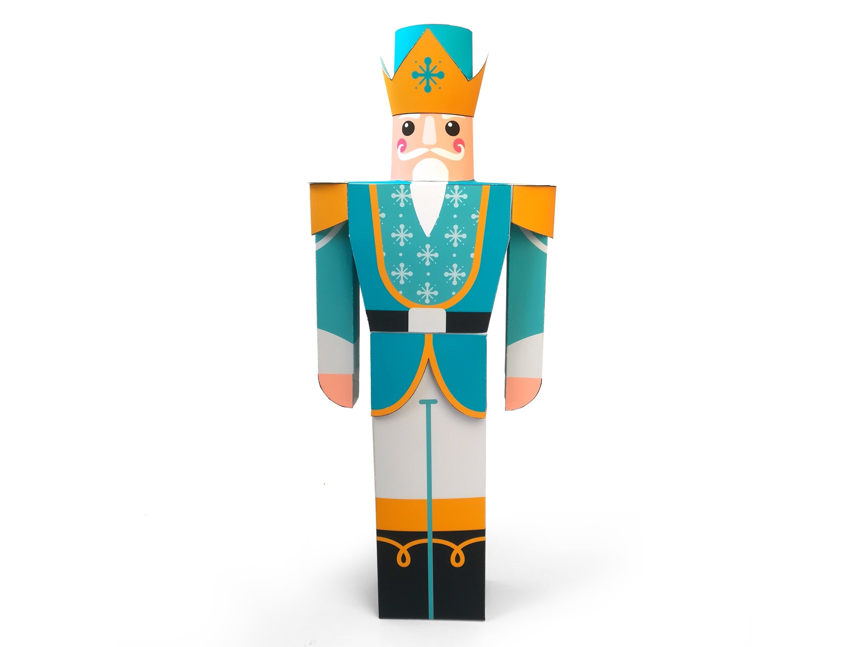 Nutcracker Favor Box, Printable Decoration, Diy Christmas Decor, Blue ...