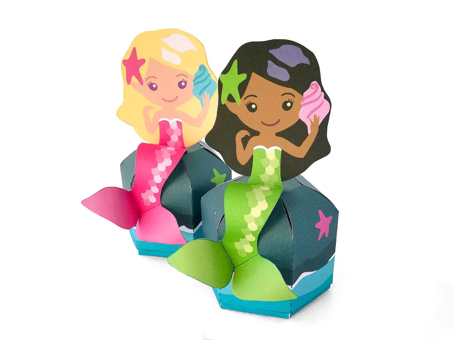 Printable Mermaid Favor Box Instant Download - Etsy