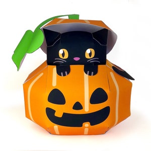 Printable DIY Cat and Pumpkin Halloween Decor - Etsy