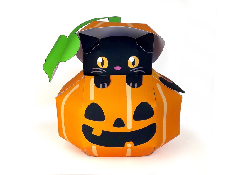 Printable DIY Cat and Pumpkin Halloween Decor - Etsy