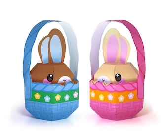 Bunny Gift Box Template Printable, Paper Easter Rabbit Bag, Printable ...