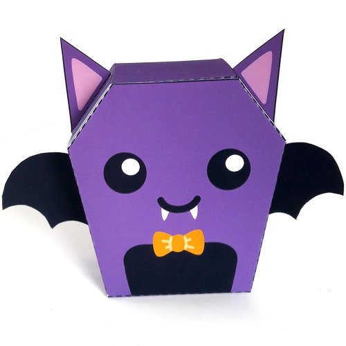Printable Halloween Favor Box Bat Paper Craft Kit DIY - Etsy
