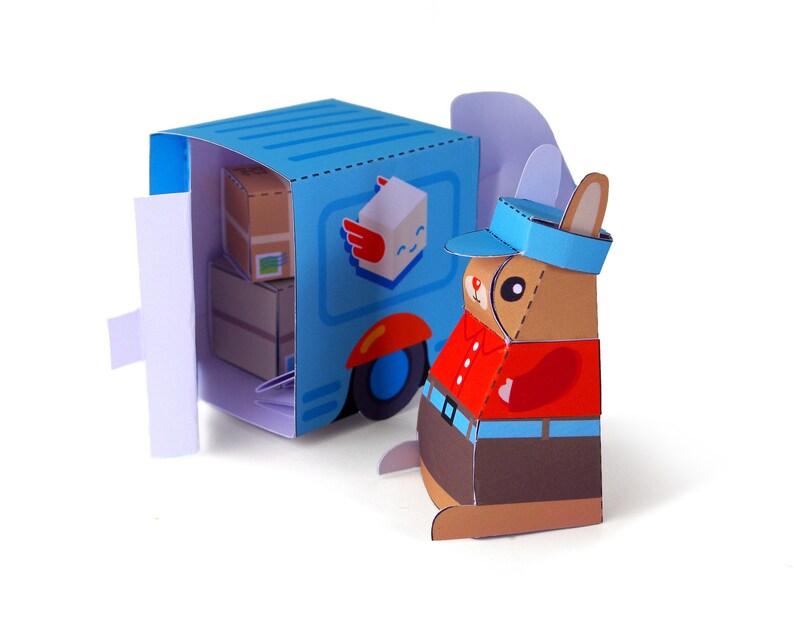 DIY Papercraft Kit, Postman Playset, Pdf Paper Toy, Instant Download - Etsy
