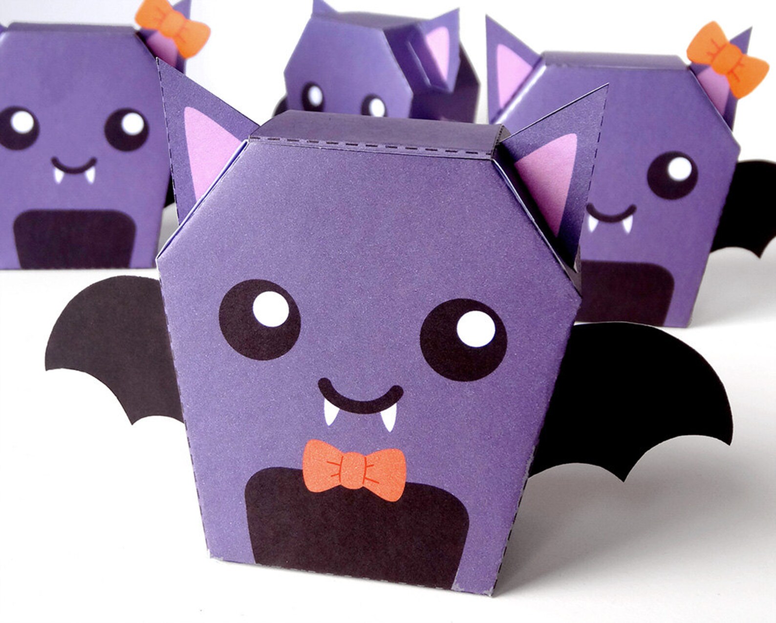 Printable Halloween Favor Box Bat Paper Craft Kit DIY | Etsy