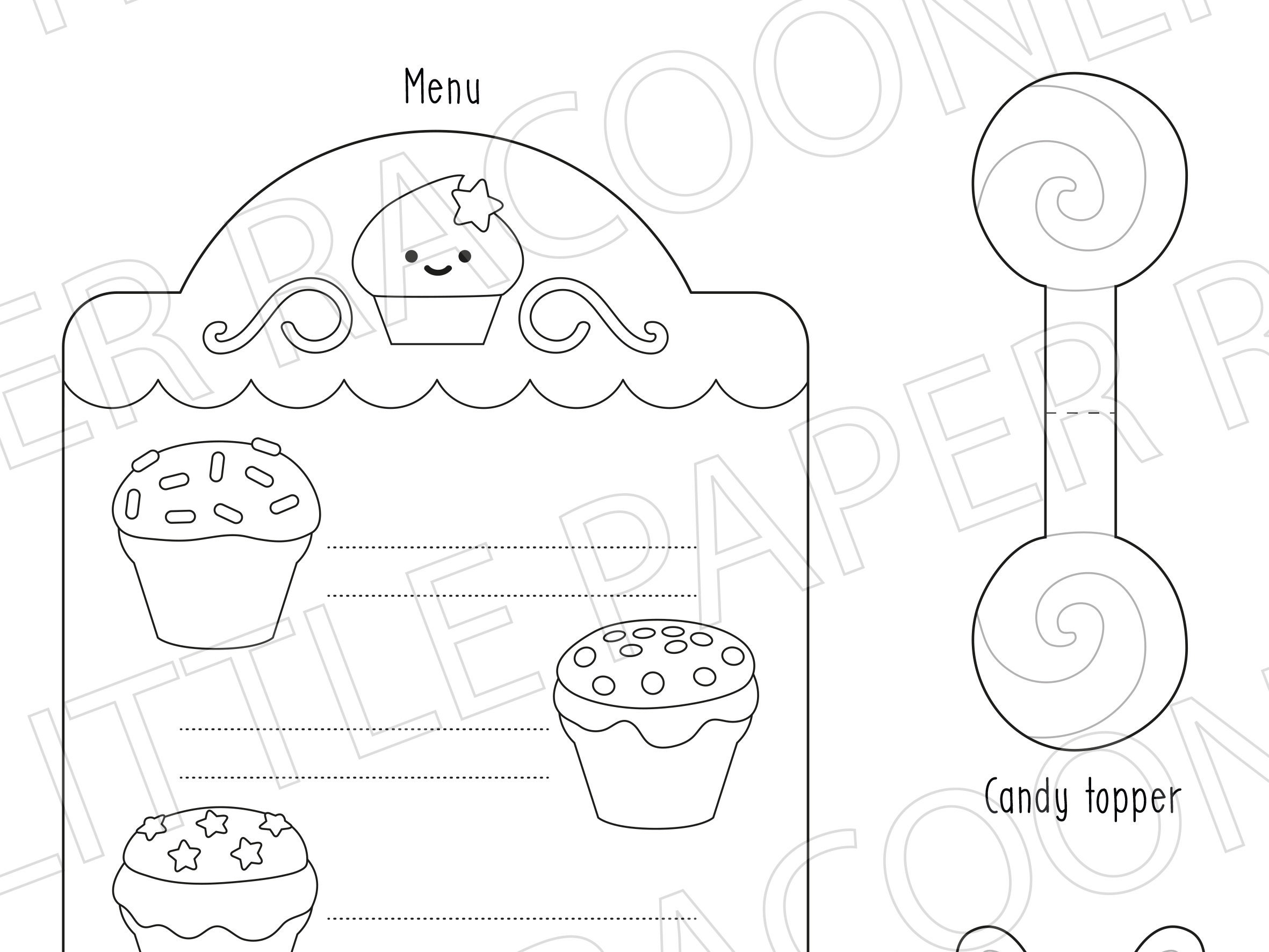 Color & Build Cupcake Shop Playset, Instant Download - Etsy