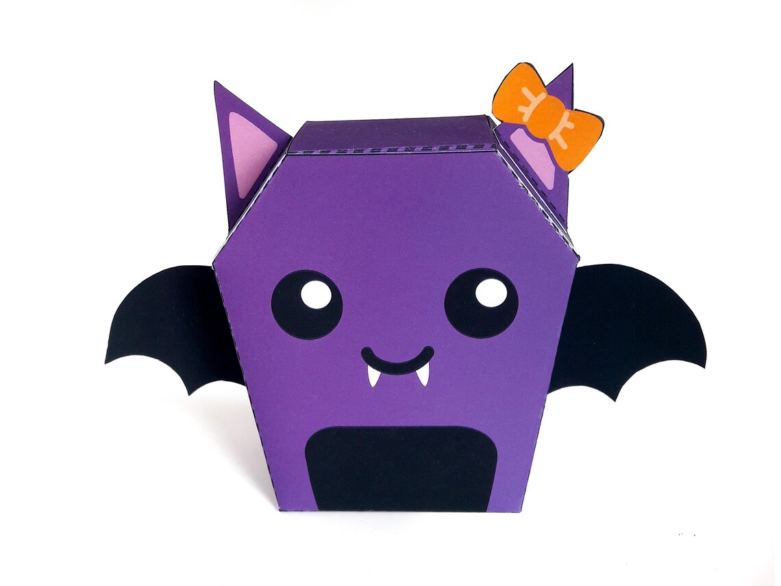 Printable Halloween Favor Box Bat Paper Craft Kit DIY - Etsy