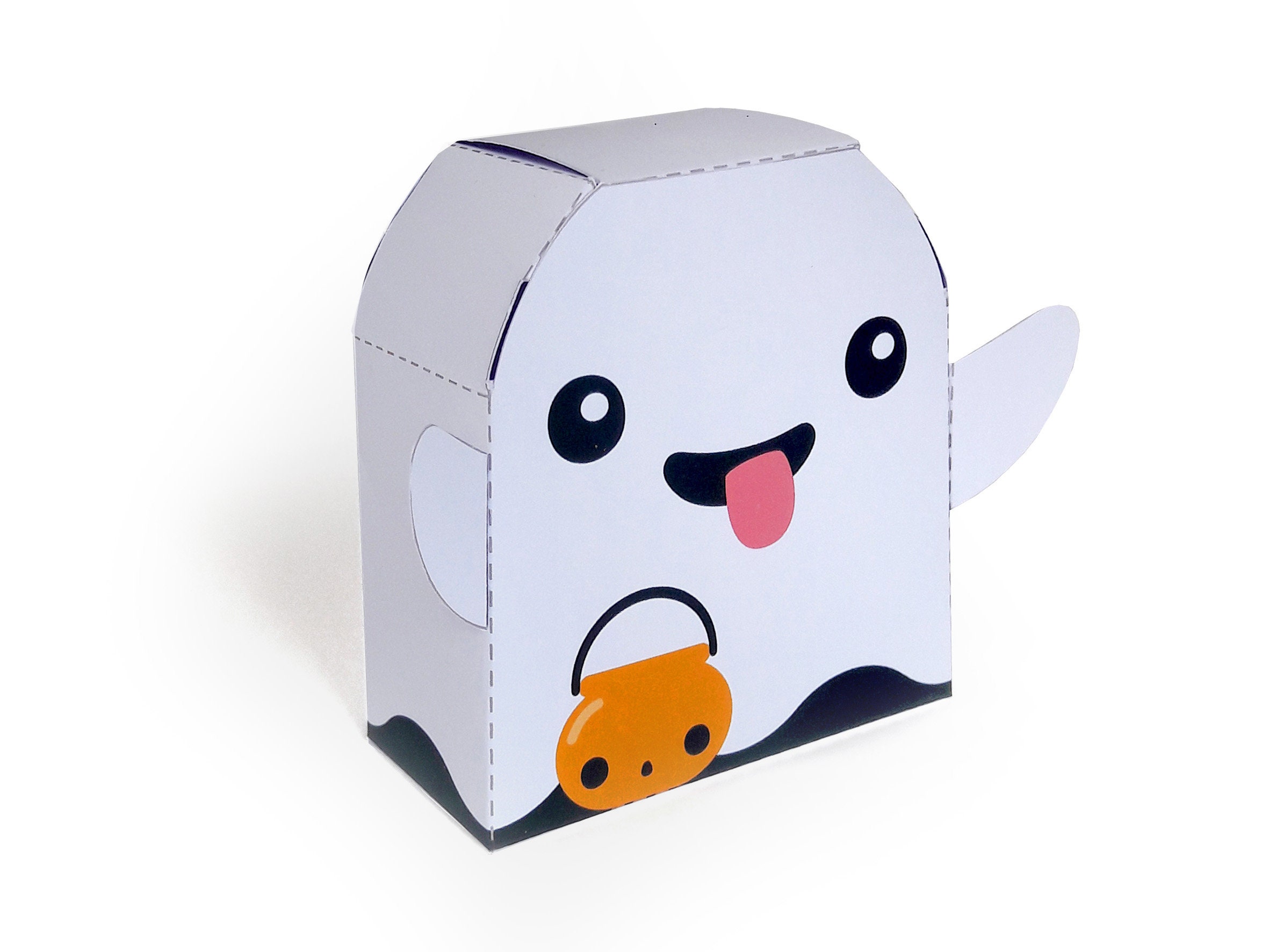 Printable Halloween Favor Box, Ghost Paper Craft Kit, DIY Instant ...