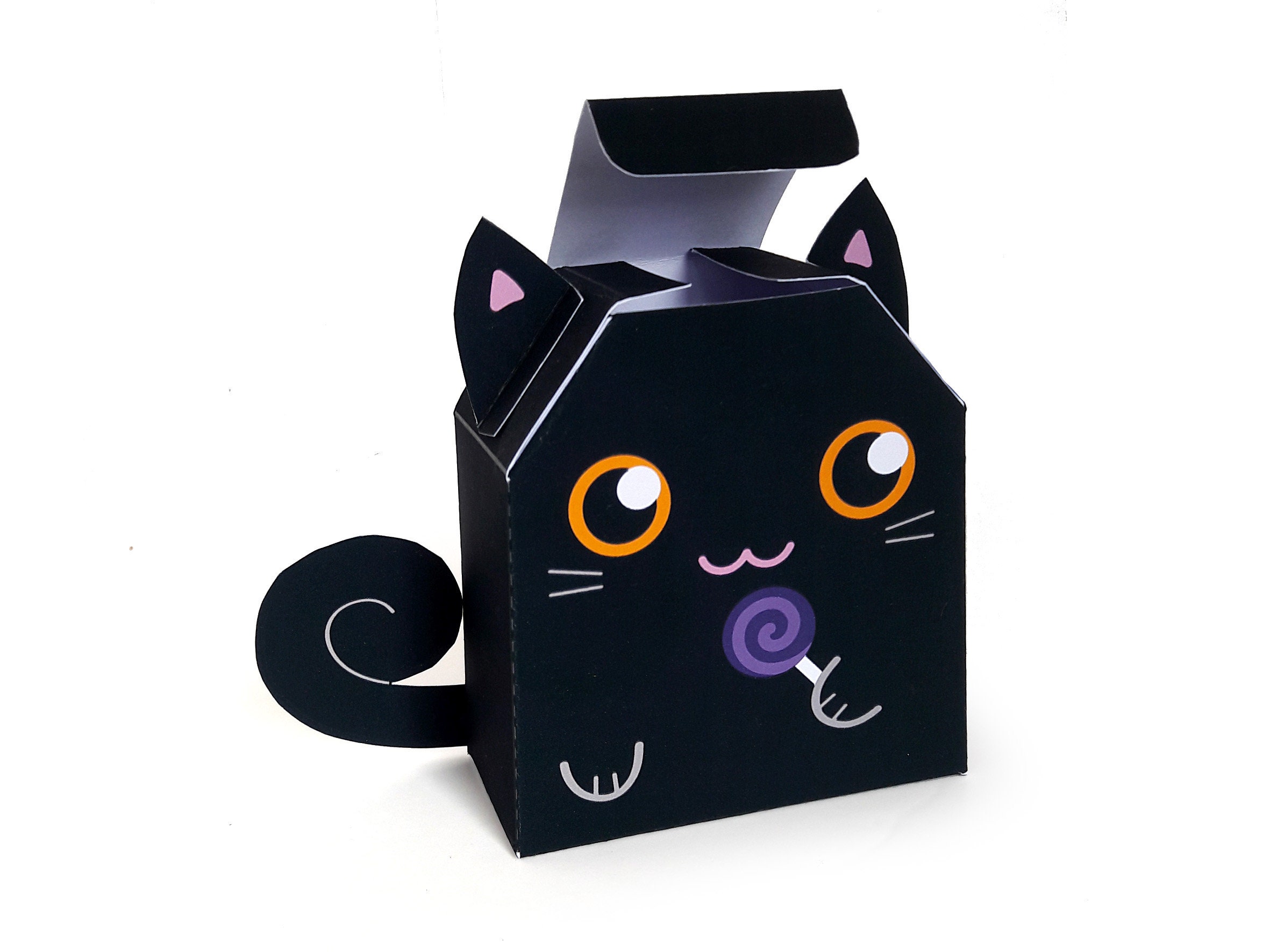 Pack of 3 DIY Favor Boxes Cat Bat and Ghost for Halloween - Etsy