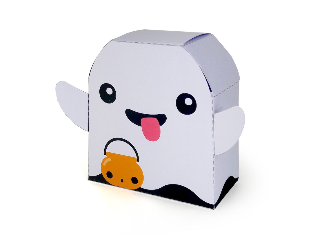 Printable Halloween Favor Box, Ghost Paper Craft Kit, DIY Instant ...