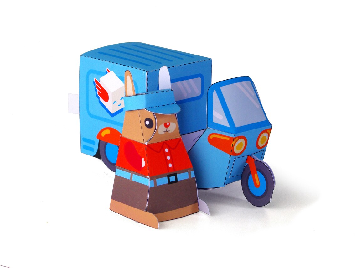DIY Papercraft Kit Postman Playset Pdf Paper Toy Instant - Etsy Canada