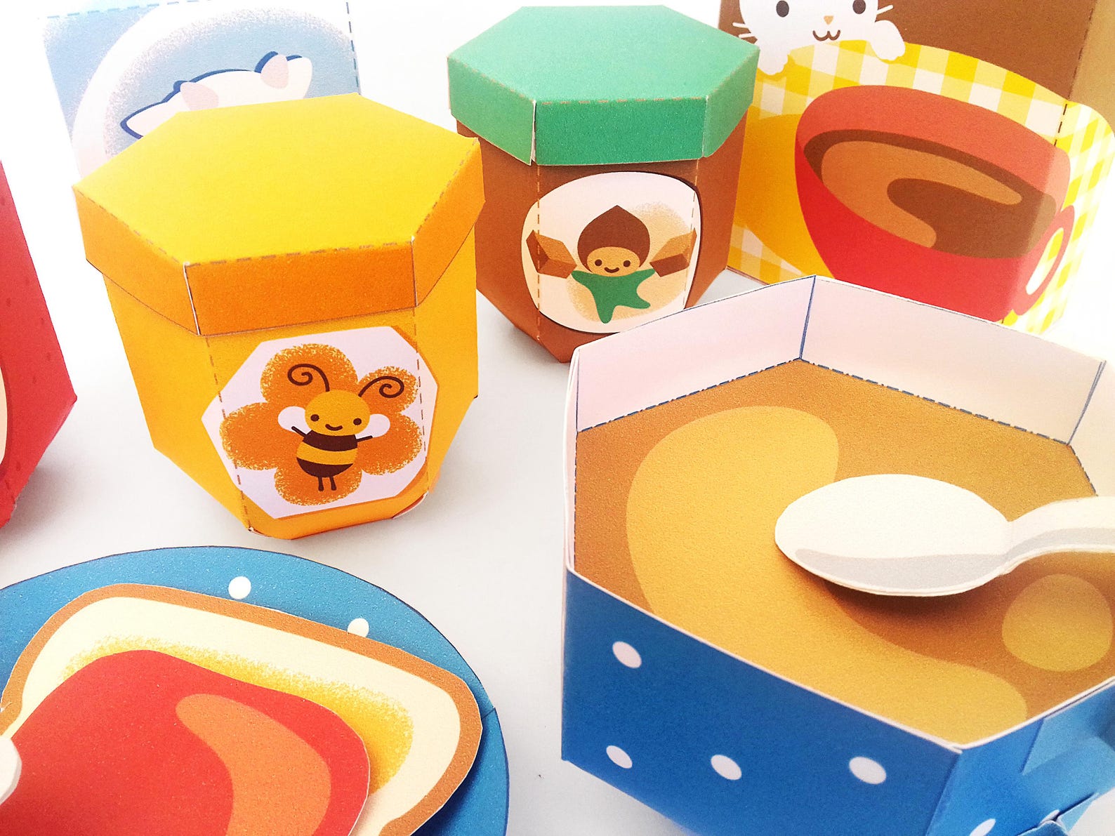 DIY Papercraft Kit Food Playset Pdf Paper Toy Breakfast Pretend Play ...