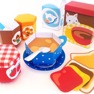 DIY Papercraft Kit Food Playset Pdf Paper Toy Breakfast Pretend Play ...