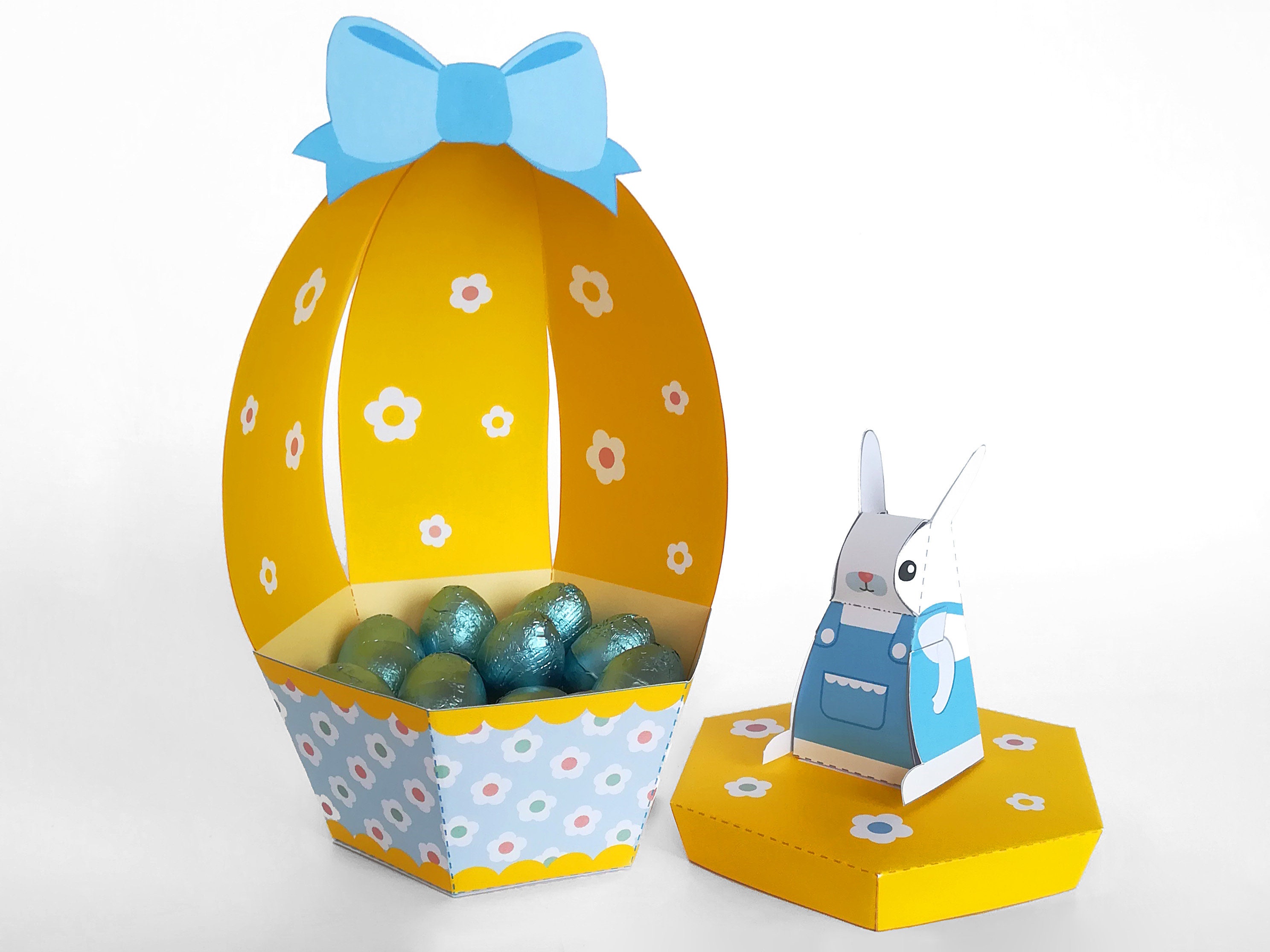 Easter Box, Easter Decor, Chocolate Box, DIY Papercraft Kit, Bunny Gift ...