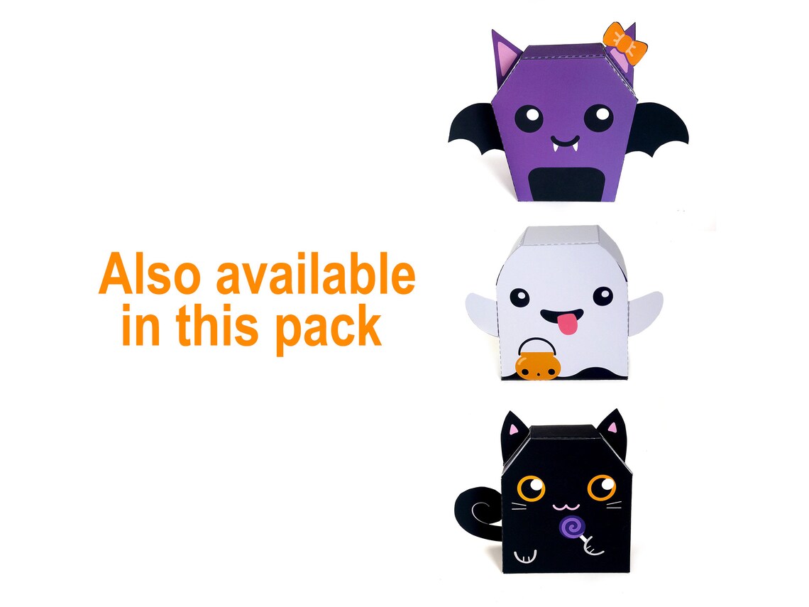 Printable Halloween Favor Box Bat Paper Craft Kit DIY - Etsy