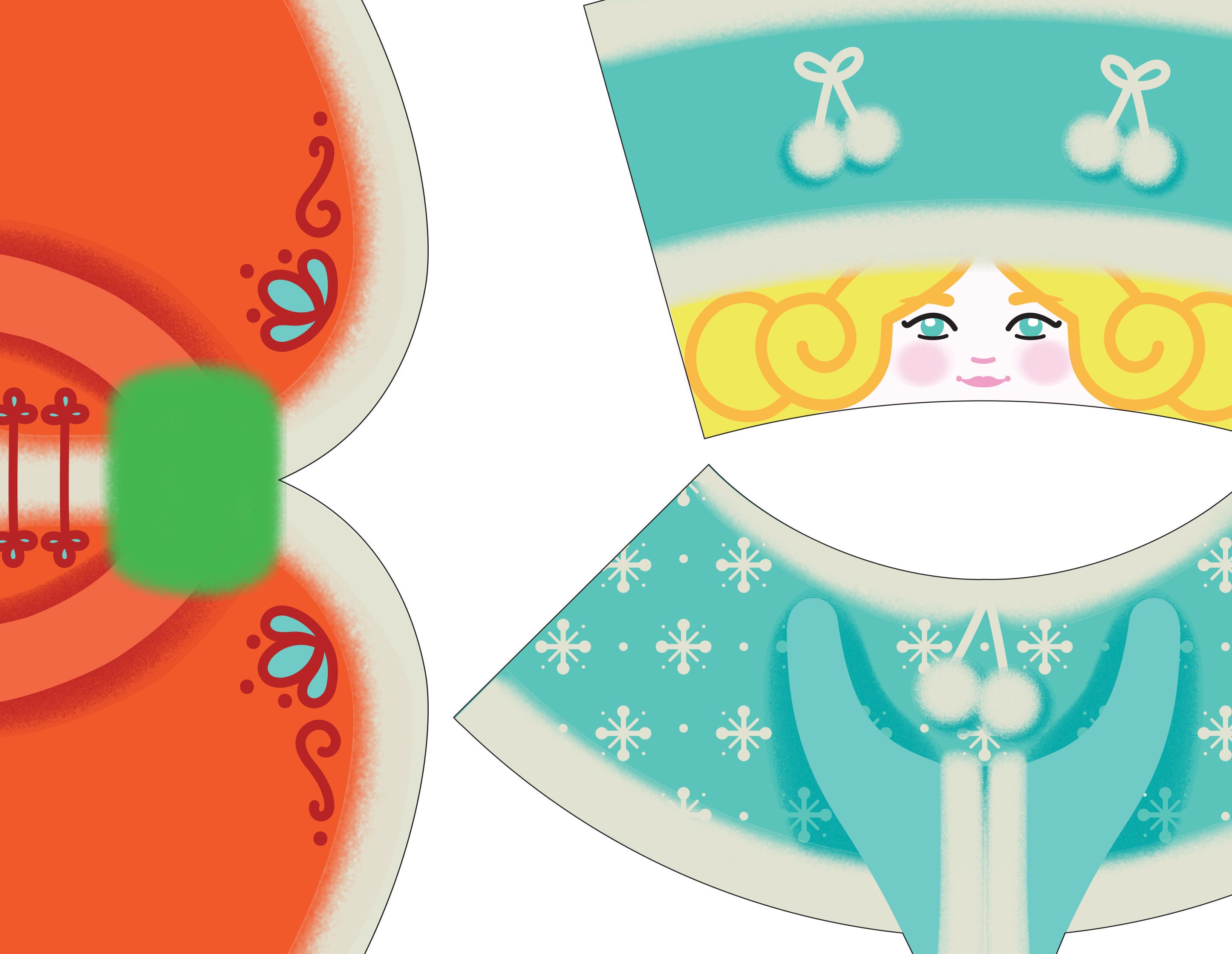 Christmas Paper Dolls Papercraft Kit Printable Dolls - Etsy